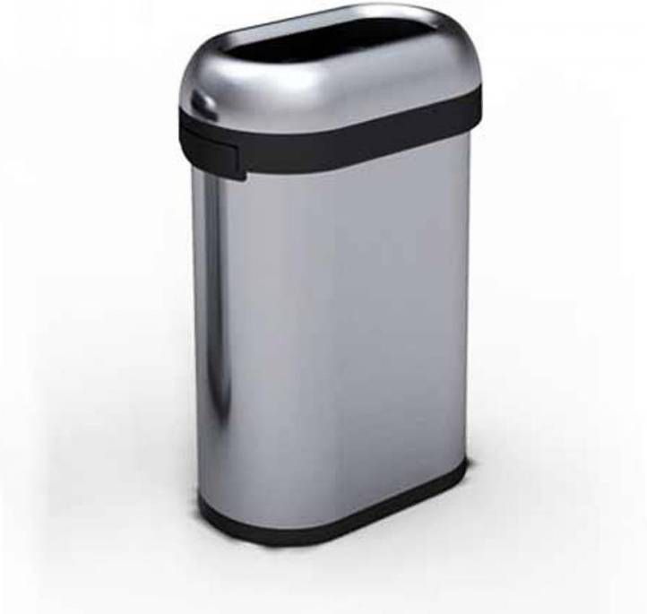 Simplehuman Afvalemmer Bullet Open Top RVS Slimline, 50 liter ...